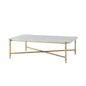 Theodore Alexander Kesden Marble Cross Legs Cocktail Table | Wayfair